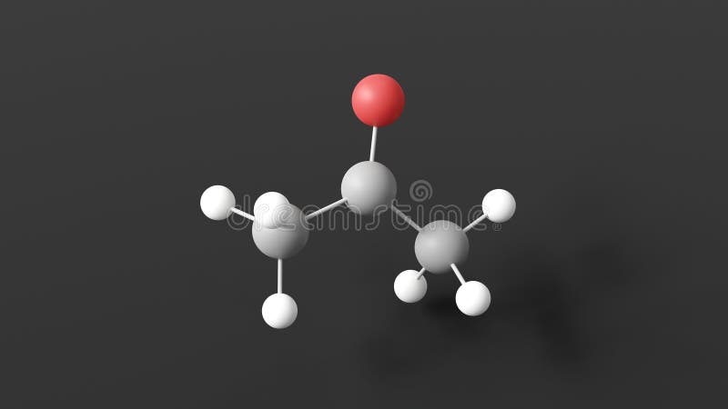 Acetone Molecular Structure, Ketone, Ball and Stick 3d Model ...