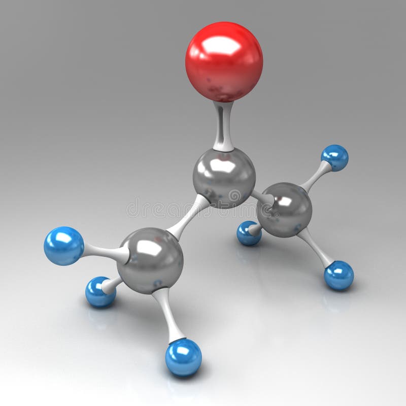 Acetone molecule stock illustration. Illustration of molecule - 12537948