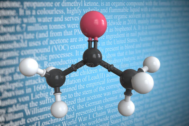 Acetone Molecule, Ball-and-stick Molecular Conceptual Model. Scientific ...