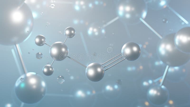 Acetonitrile Molecular Structure, 3d Model Molecule, Organic Nitrile ...