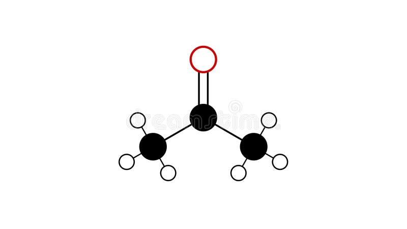 Acetonmolecuul Structuurscheikundige Formule Ballandstick Model ...