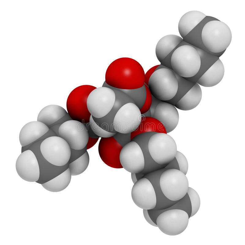 Acetyl Tributyl Citrate ATBC Plasticizer Molecule. 3D Rendering ...