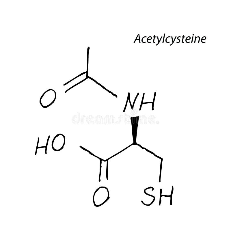 Acetylcysteine Chemistry Molecule Formula Hand Drawn Imitation Stock ... Acetylcysteine Chemistry Molecule Formula Hand Drawn Imitation Stock ...