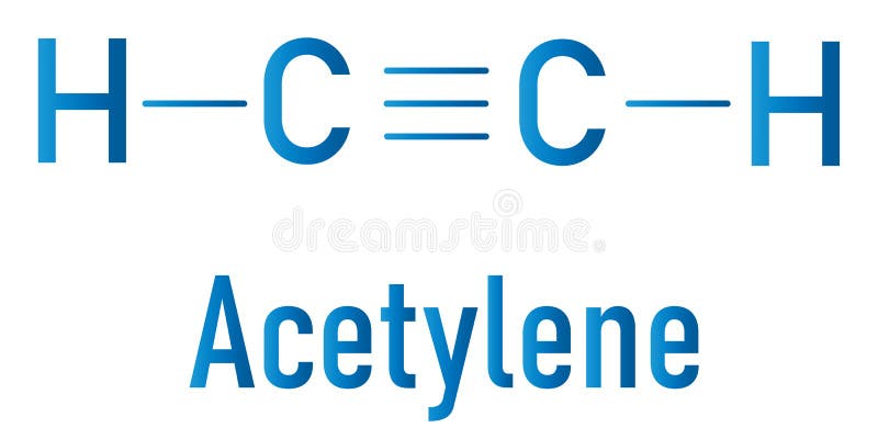 Acetylene or Ethyne Molecule. Used in Oxy-acetylene Welding. Skeletal ...