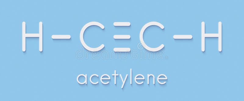 Acetylene Ethyne Molecule. Used in Oxy-acetylene Welding. Skeletal ...