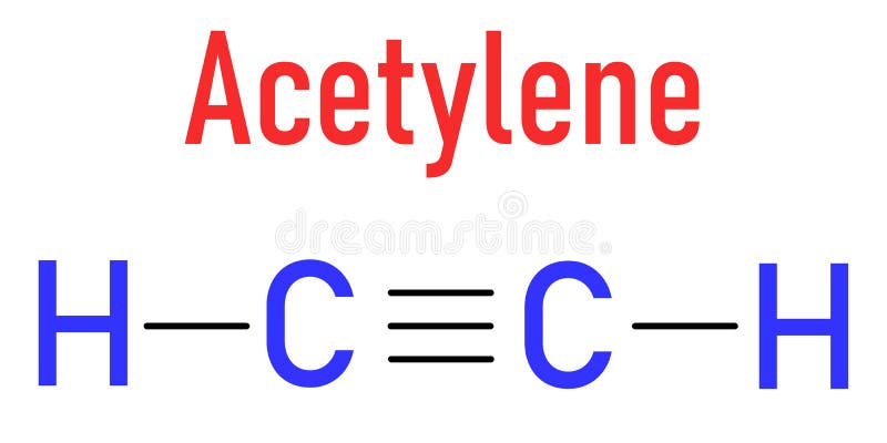 Acetylene or Ethyne Molecule. Used in Oxy-acetylene Welding. Skeletal ...
