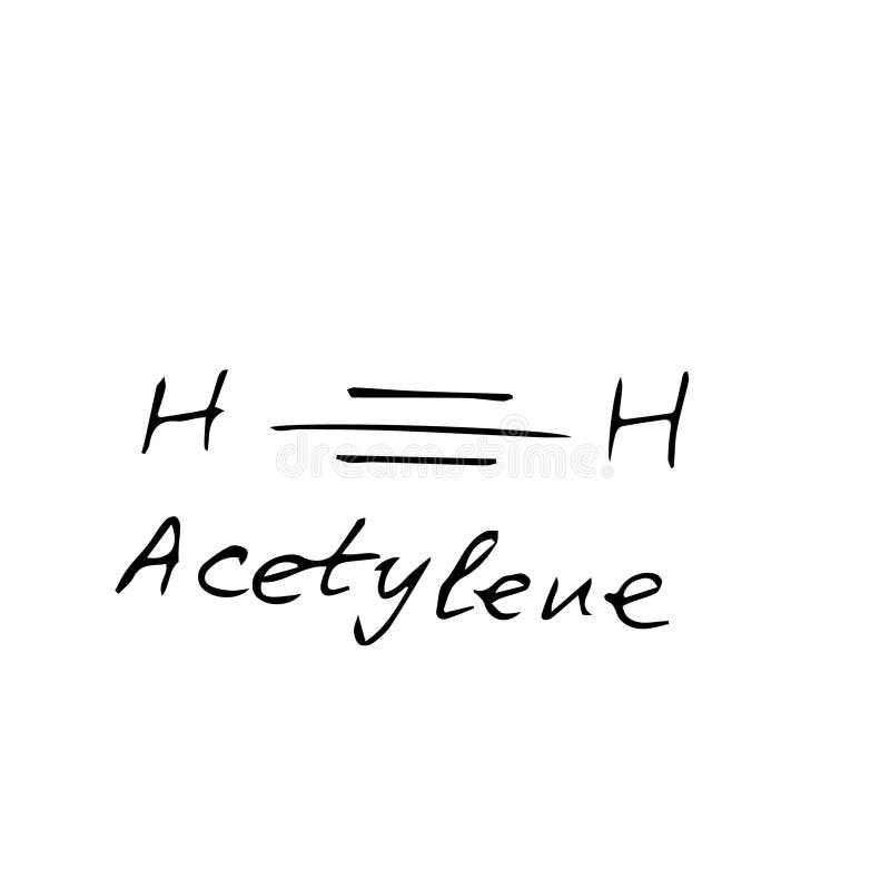 Acetylene Molecule Formula. Hand Drawn Imitation of Acetylene ...