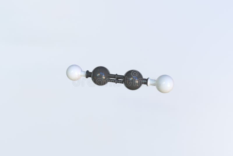 Acetylene Molecule, Isolated Molecular Model. 3D Rendering Stock ...