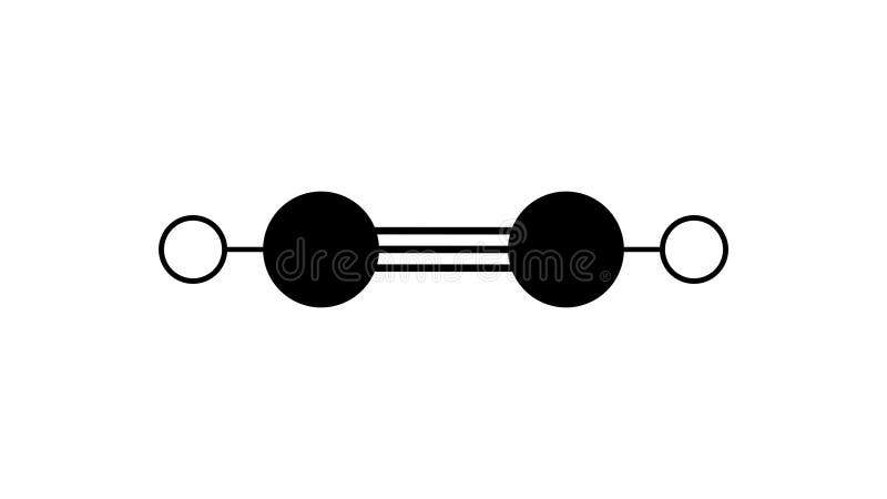 Acetylene Molecule, Structural Chemical Formula, Ball-and-stick Model ...