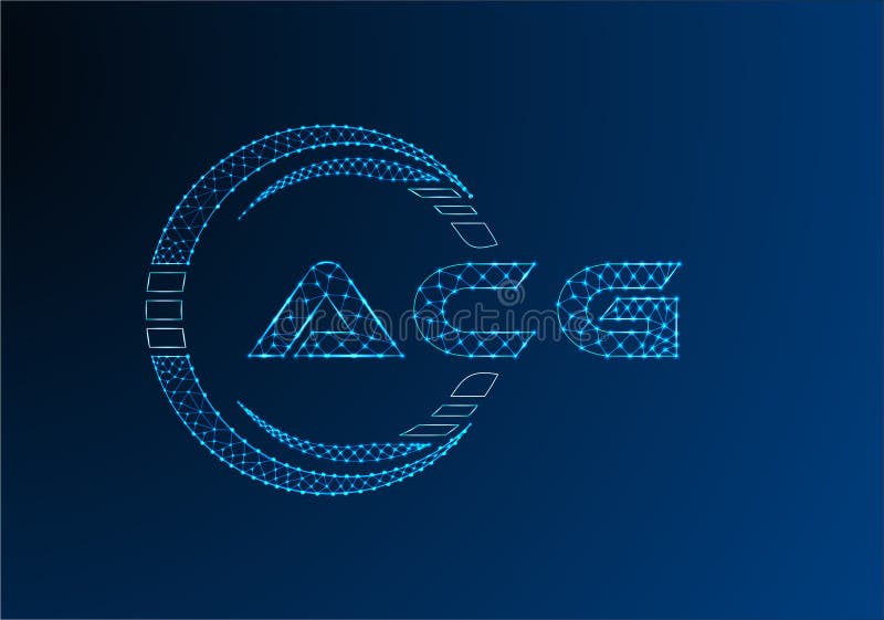 ACG Low Poly Letter Logo Vector Design. Stock Illustration ...