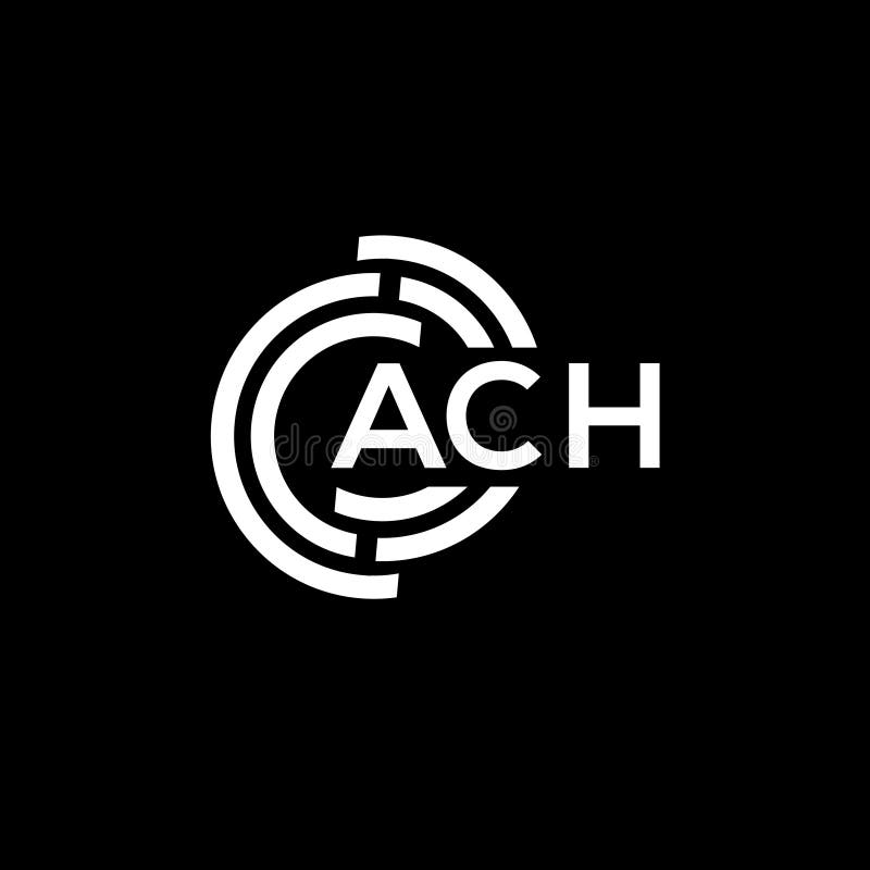 ACH Letter Logo Design on Black Background. ACH Creative Initials ...