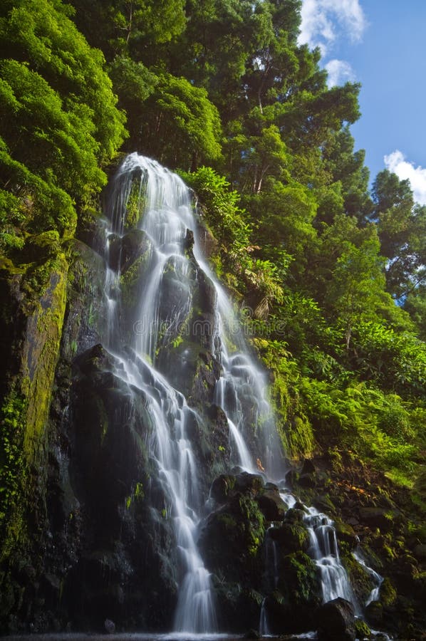 Achada waterfall stock image. Image of spring, scenic - 39468917