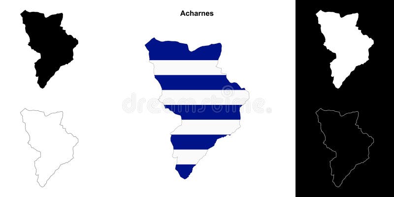 Acharnes outline map stock vector. Illustration of boundary - 379295030
