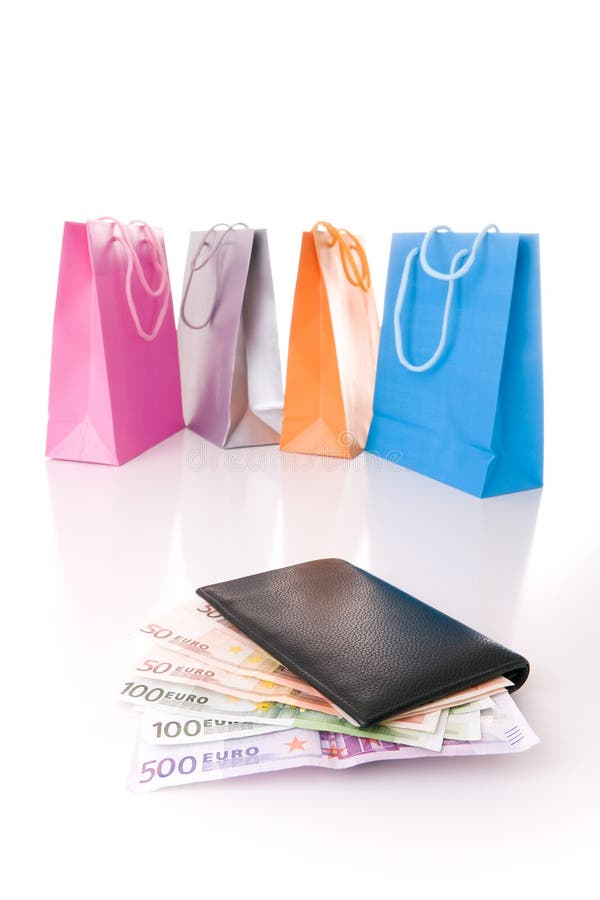 Sac Avec Beaucoup D'euro Billets De Banque. Image stock - Image du ...