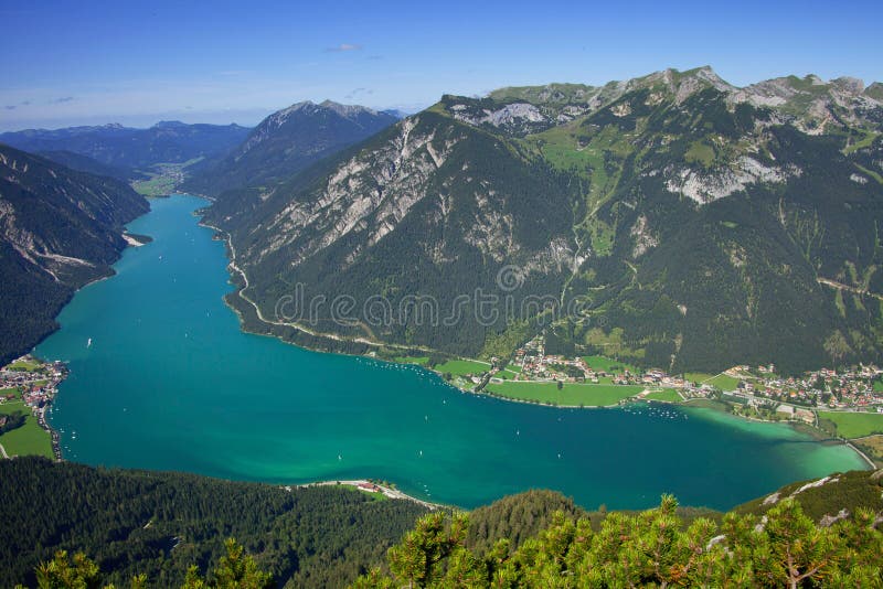 The Achensee Lake stock image. Image of beautiful, clouds - 193777987