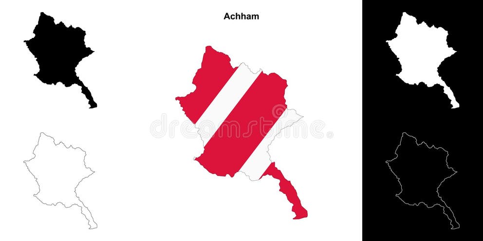 Achham outline map stock vector. Illustration of isolated - 371575666