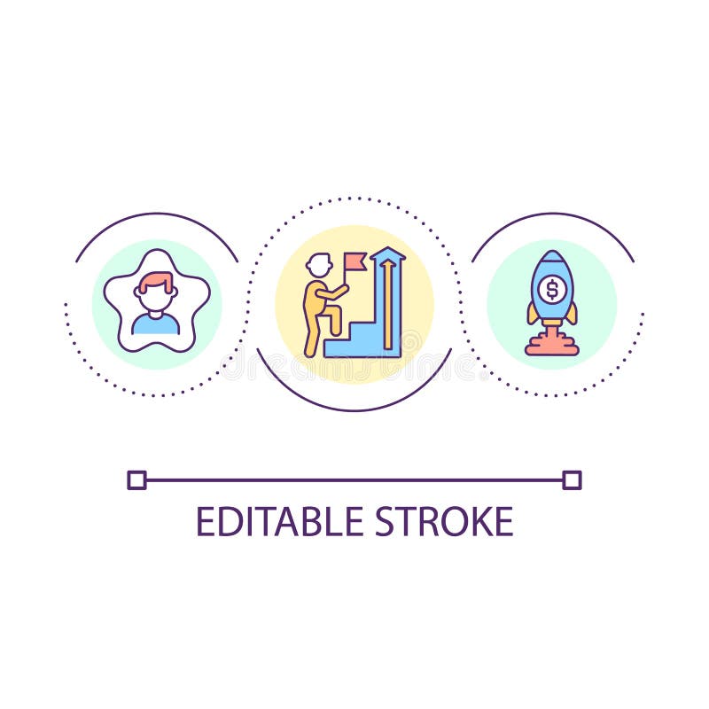 Achieve Growth Loop Concept Icon Stock Vector - Illustration of icon ...