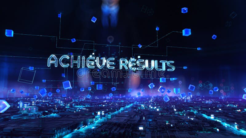 Achieve Results - Businessman Working with Virtual Reality at Office ...