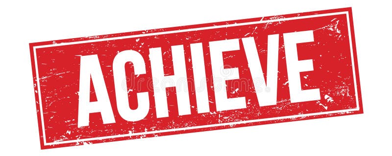 ACHIEVE Text on Red Grungy Rectangle Stamp Stock Illustration ...