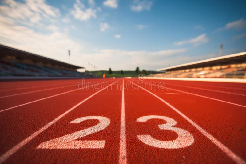 Achieve Victory, Track Lines with Numbers Display Athletic Competition ...