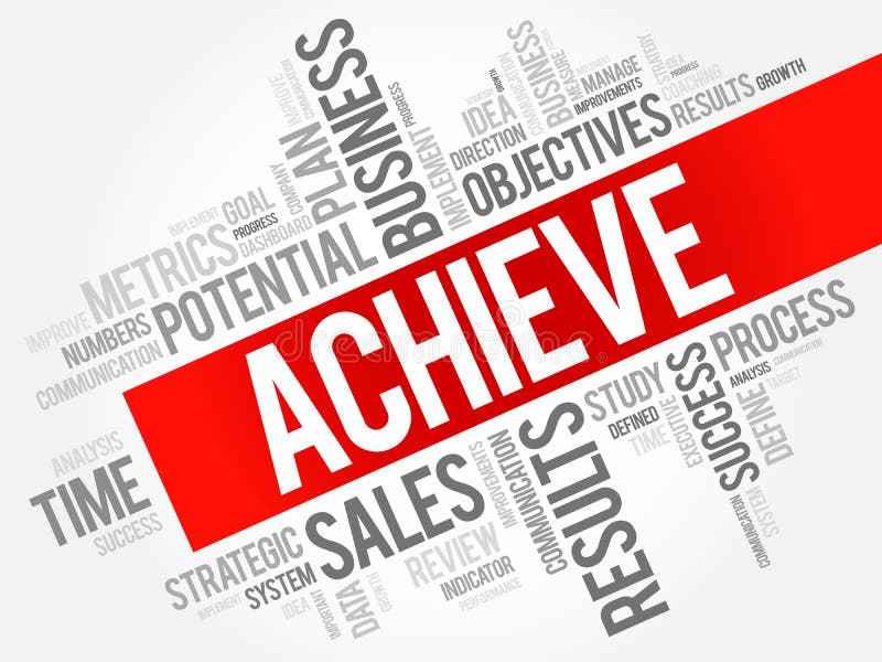 ACHIEVE word cloud stock illustration. Illustration of concept - 200223997