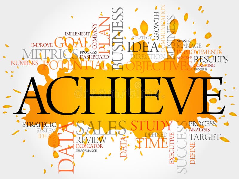 Achieve word cloud stock illustration. Illustration of artwork - 200879918