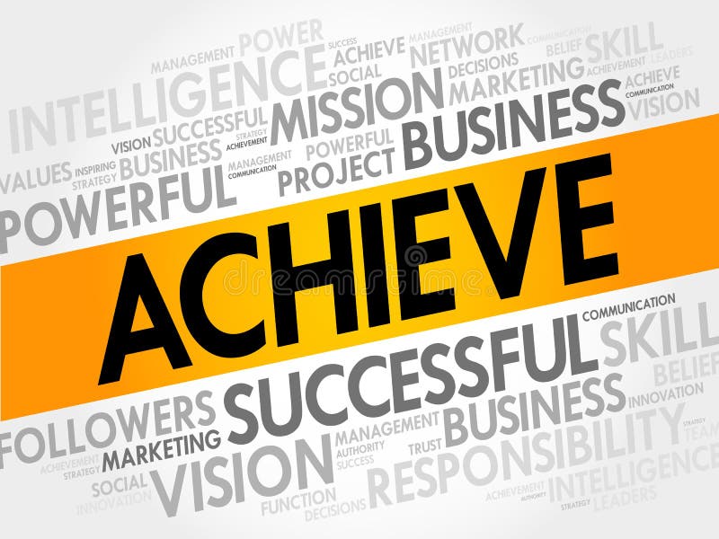 Achieve Word Door Accomplish Goals Successful Mission Stock ...