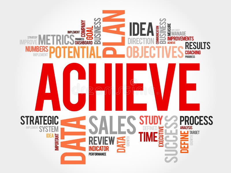 Achieve Word Door Accomplish Goals Successful Mission Stock ...