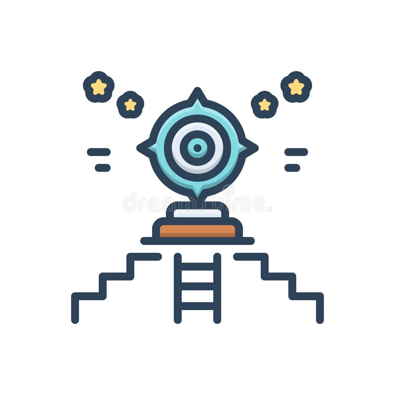 Color Illustration Icon for Achieved, Opportunity and Target Stock ...