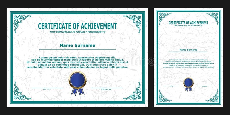 Achievement Certificate stock illustration. Illustration of design ...