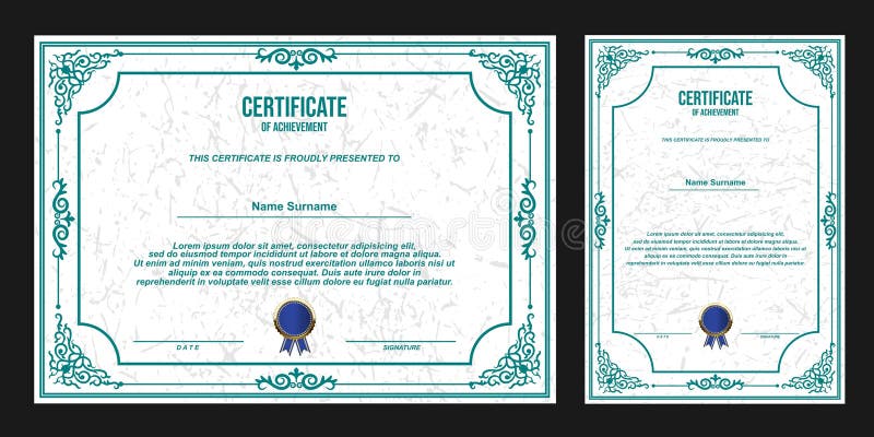 Achievement Certificate stock illustration. Illustration of blank ...