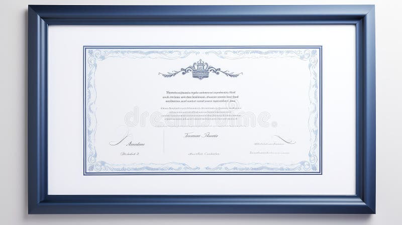 Achievement Certificate Frame Blue Stock Illustration - Illustration of ...