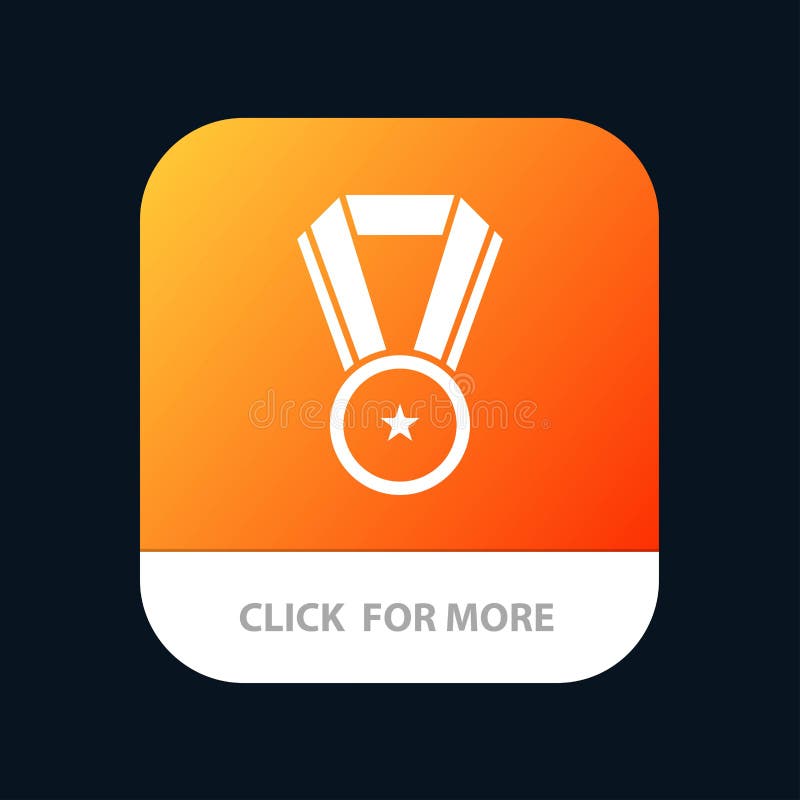 Achievement, Education, Medal Mobile App Button. Android and IOS Glyph ...