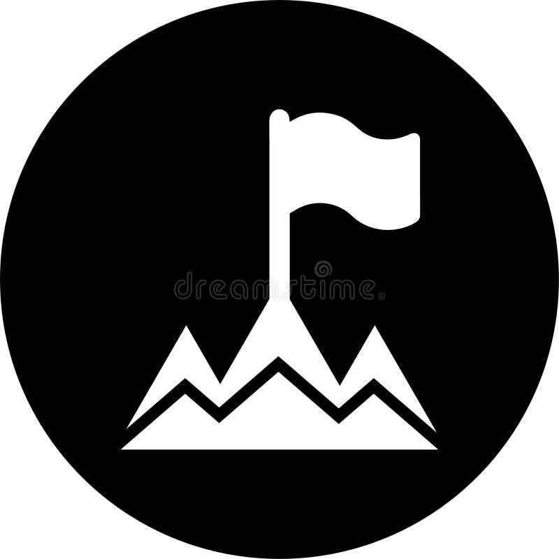 Achievement, Flag, Goal, Mountain, Target Icon. Rounded Vector Design ...