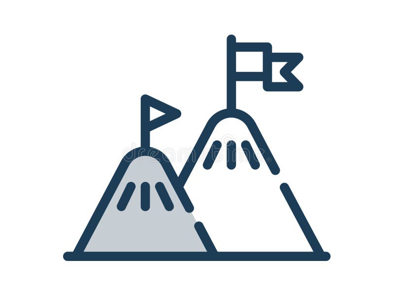 Achievement Flag Single Isolated Icon with Dash or Dashed Line Style ...