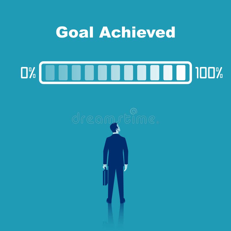 Achievement Goal Concept. Loading Progress Indicator. Vector Flat ...