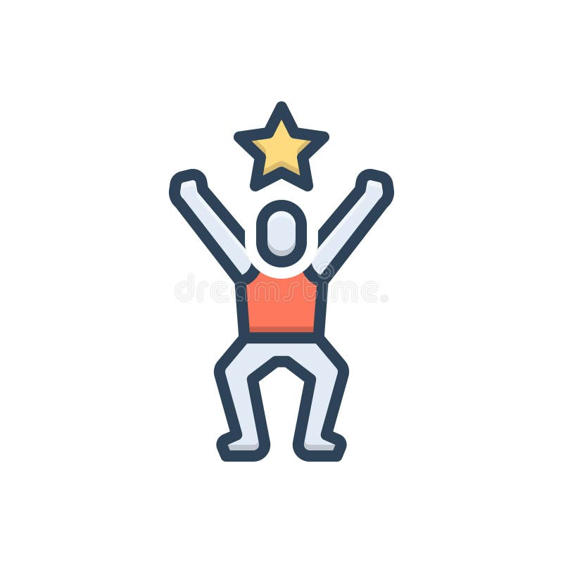 Color Illustration Icon for Achievement, Accomplishment and Achievement ...