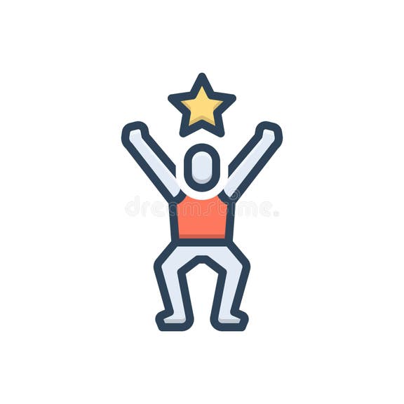 Color Illustration Icon for Achievement, Accomplishment and Achievement ...
