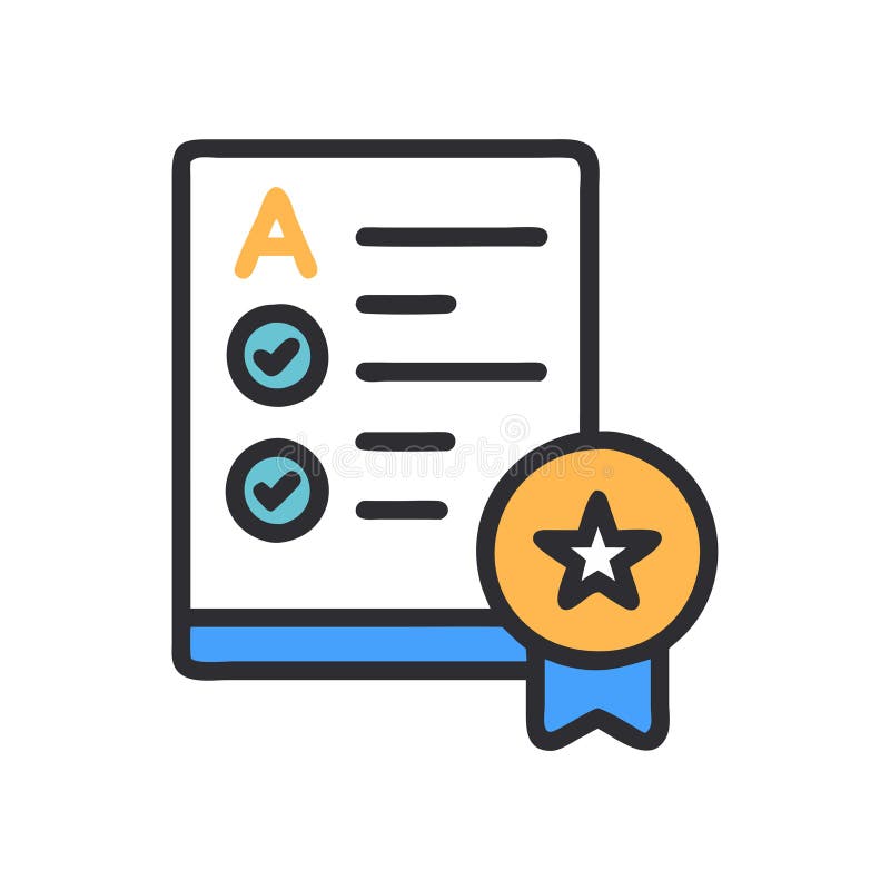 Achievement Icon for Quiz Success Stock Vector - Illustration of vector ...