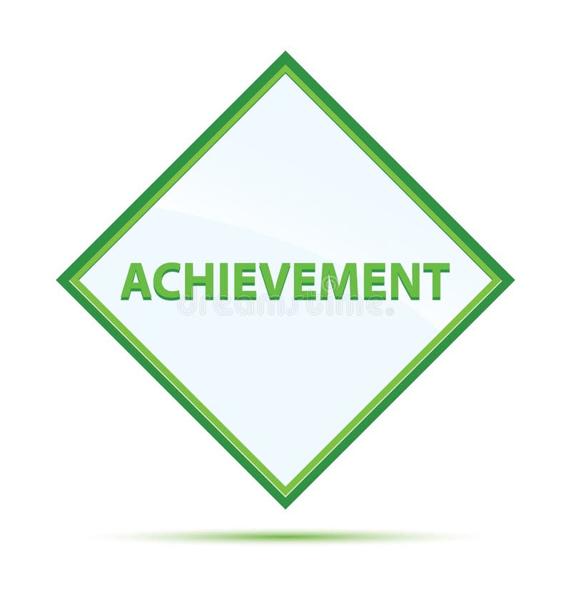 Achievement Modern Abstract Green Diamond Button Stock Illustration ...