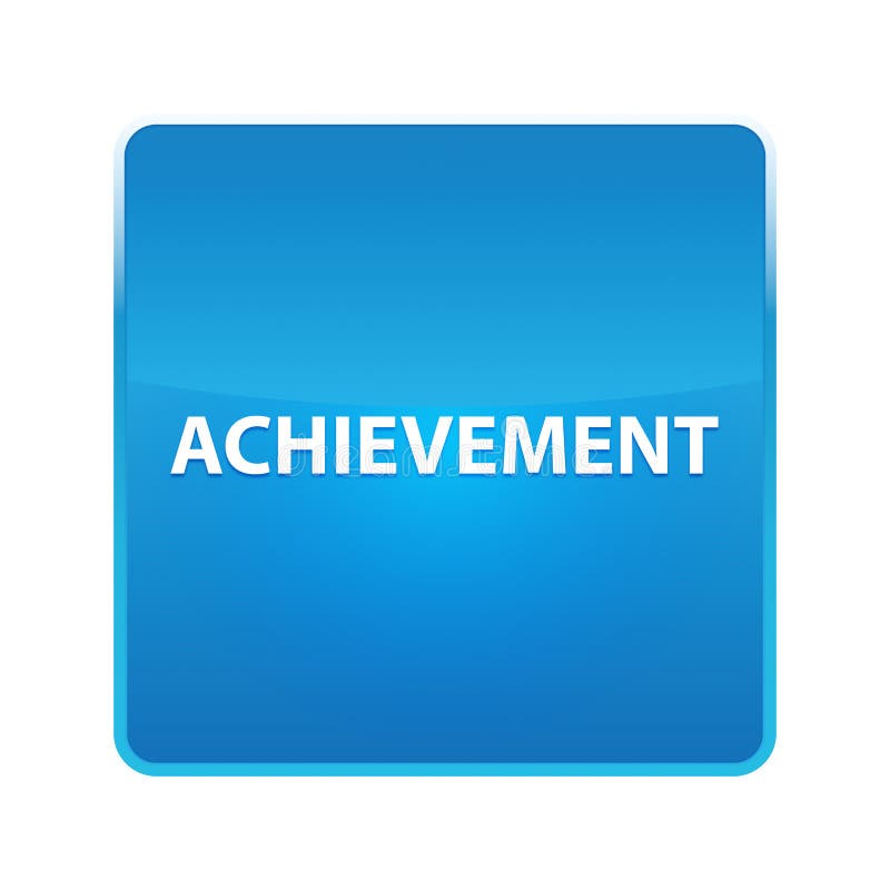 Achievement Shiny Blue Square Button Stock Illustration - Illustration ...