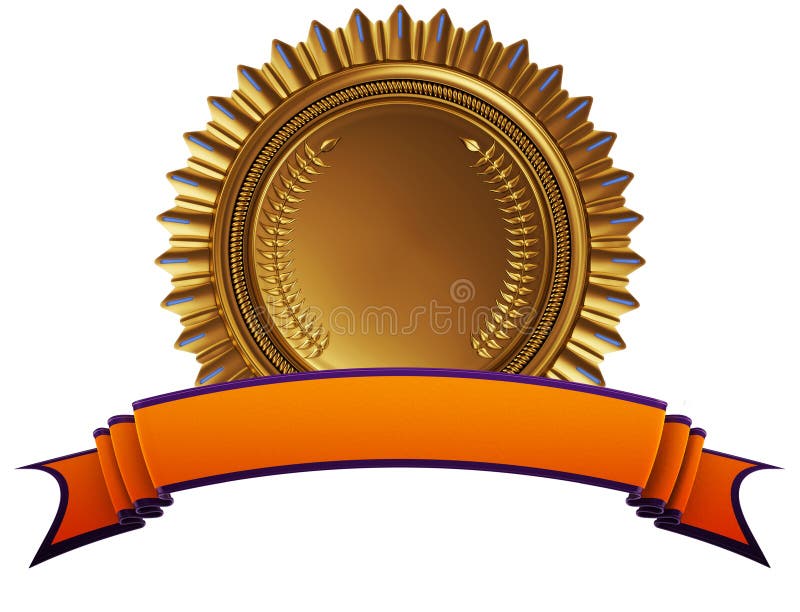 Achievement Medal with Ribbon Stock Illustration - Illustration of goal ...