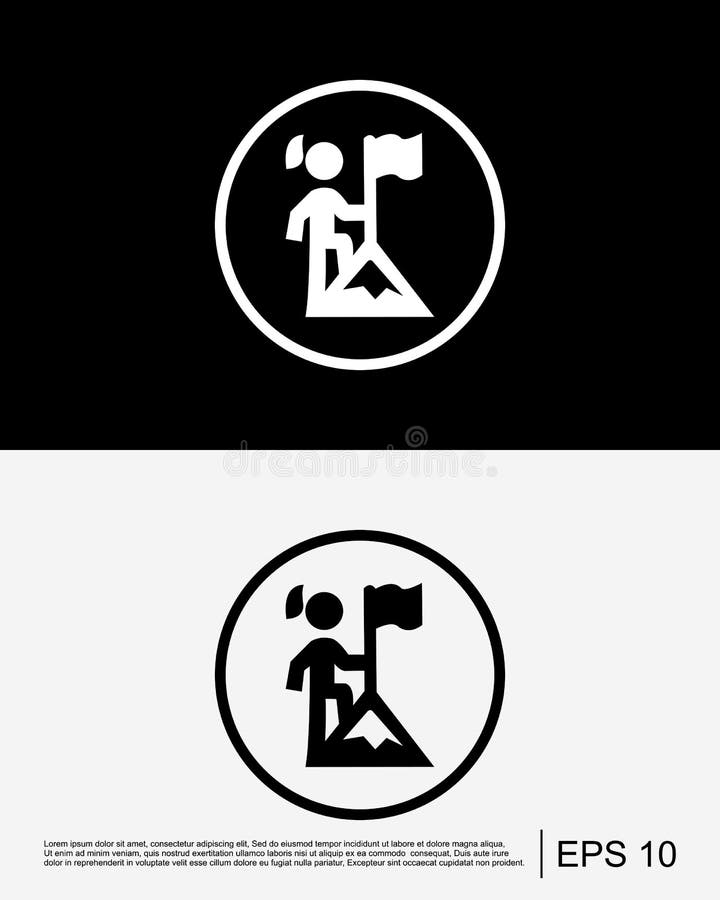 Achievement Successful Woman Icon Template Stock Illustration ...