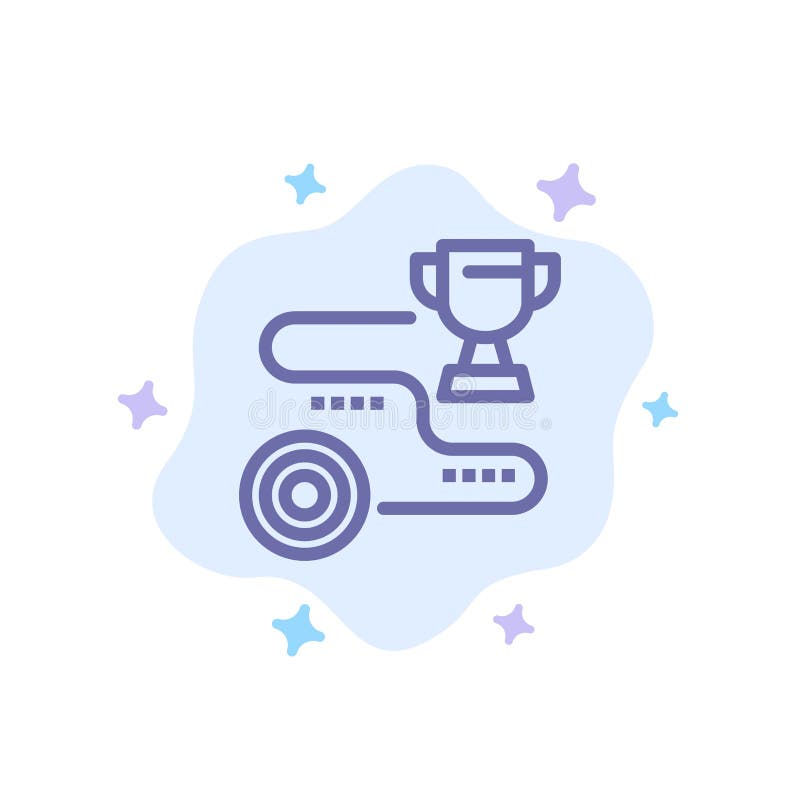 Achievement, Target, Success, Path, Win Blue Icon on Abstract Cloud ...