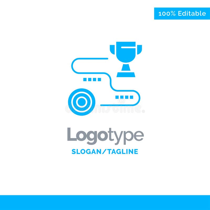 Achievement, Target, Success, Path, Win Blue Solid Logo Template. Place ...