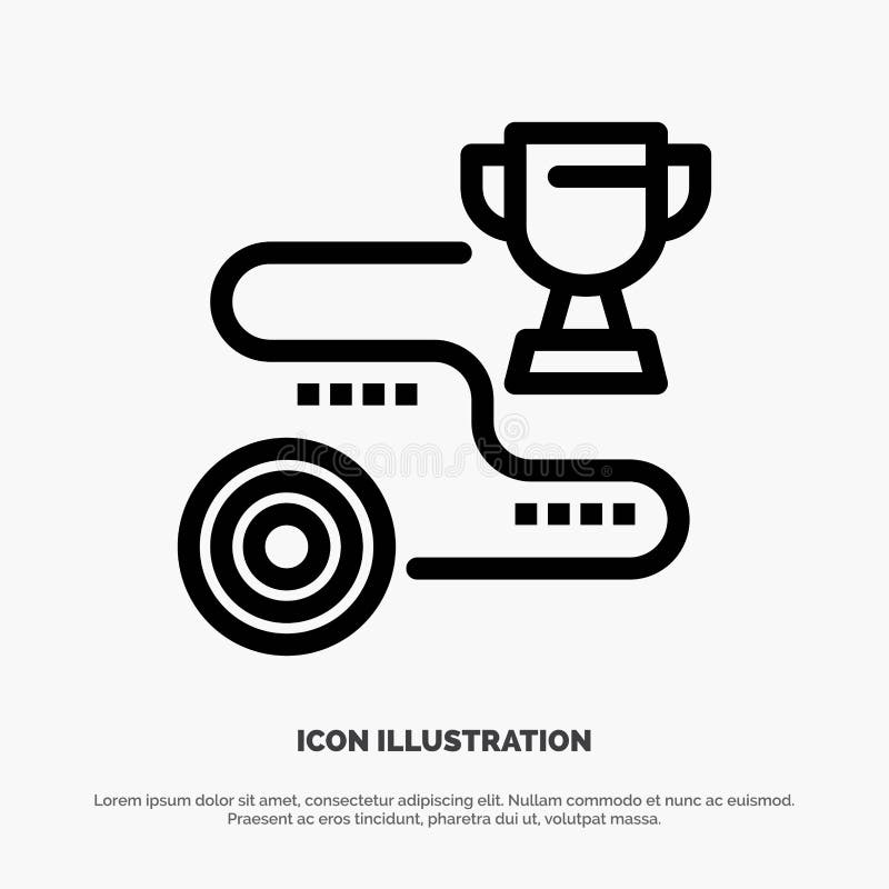 Achievement, Target, Success, Path, Win Line Icon Vector Stock Vector ...