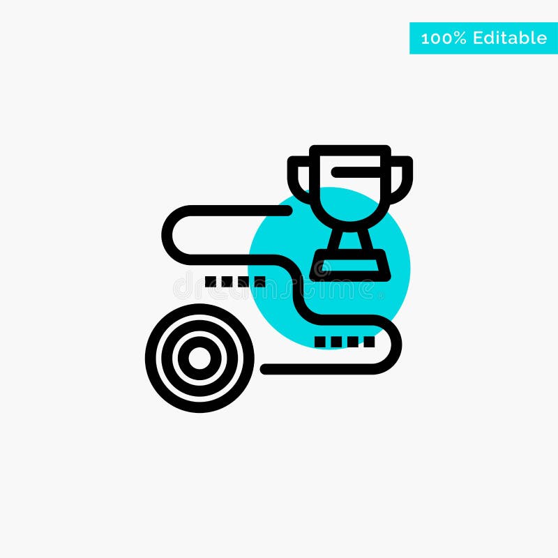 Achievement, Target, Success, Path, Win Turquoise Highlight Circle ...