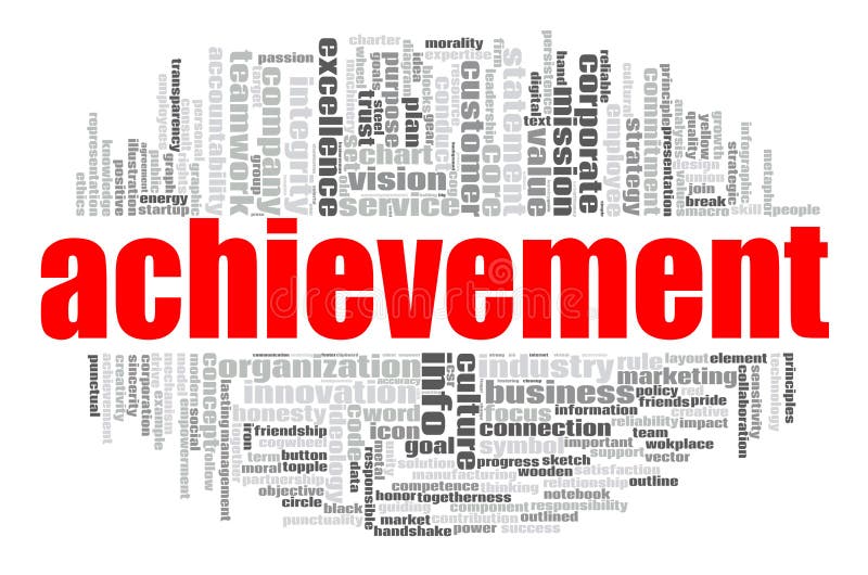 Achievement word cloud stock illustration. Illustration of design ...