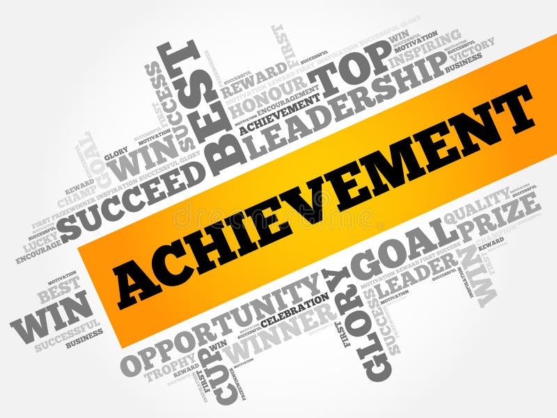 Achievement word cloud stock illustration. Illustration of design ...
