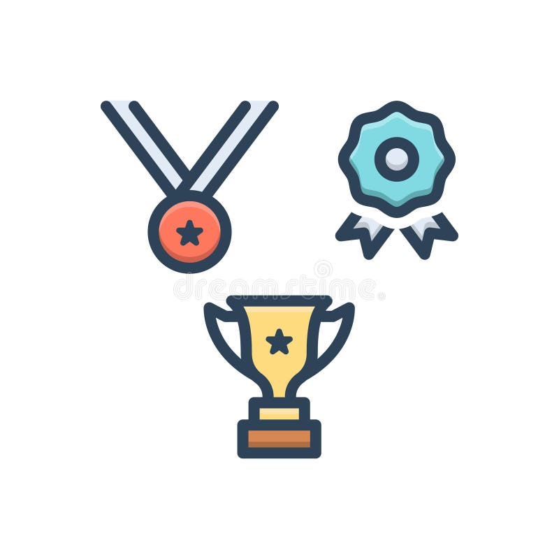 Color Illustration Icon for Achievements, Success and Trophy Stock ...